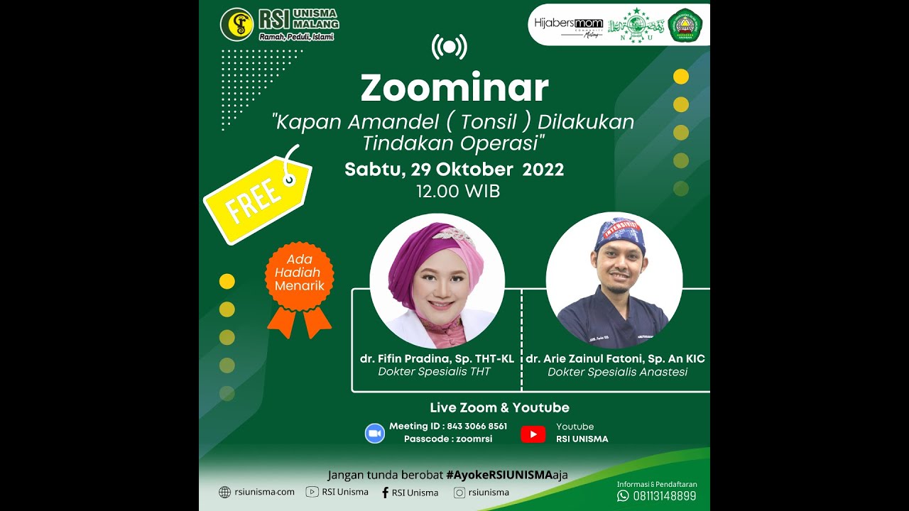 ZOOMINAR "Kapan Amandel (Tonsil) Dilakukan Tindakan Operasi" - YouTube