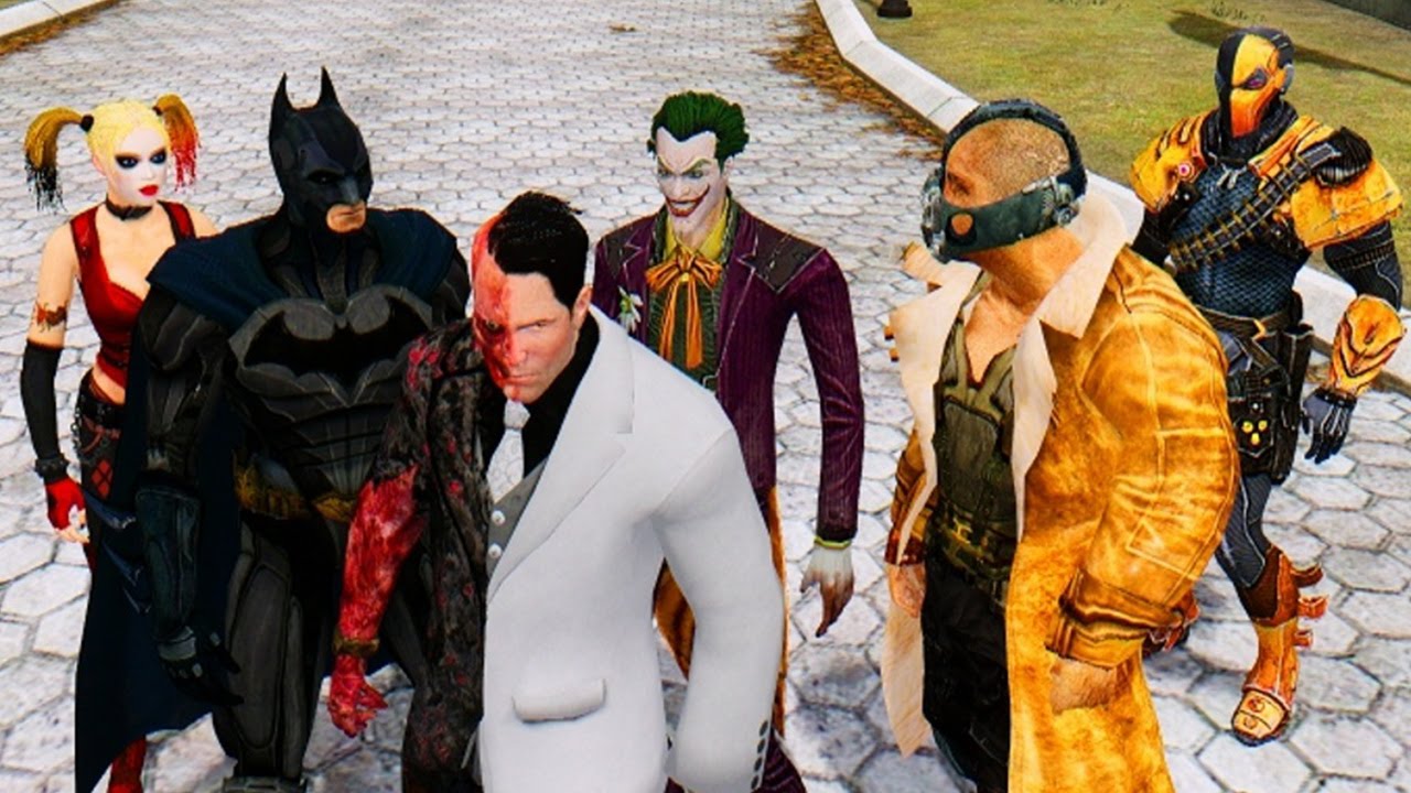 Batman Crew vs The Amazing Spiderman - Bane,Deathstroke,Batman,TwoFace ...
