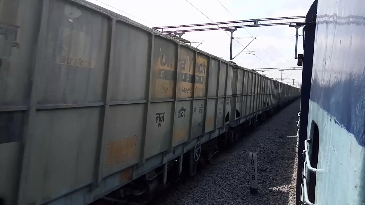 Full Speed Fright Train with ULTRATECH CEMENT wagons ( BCW ) - YouTube