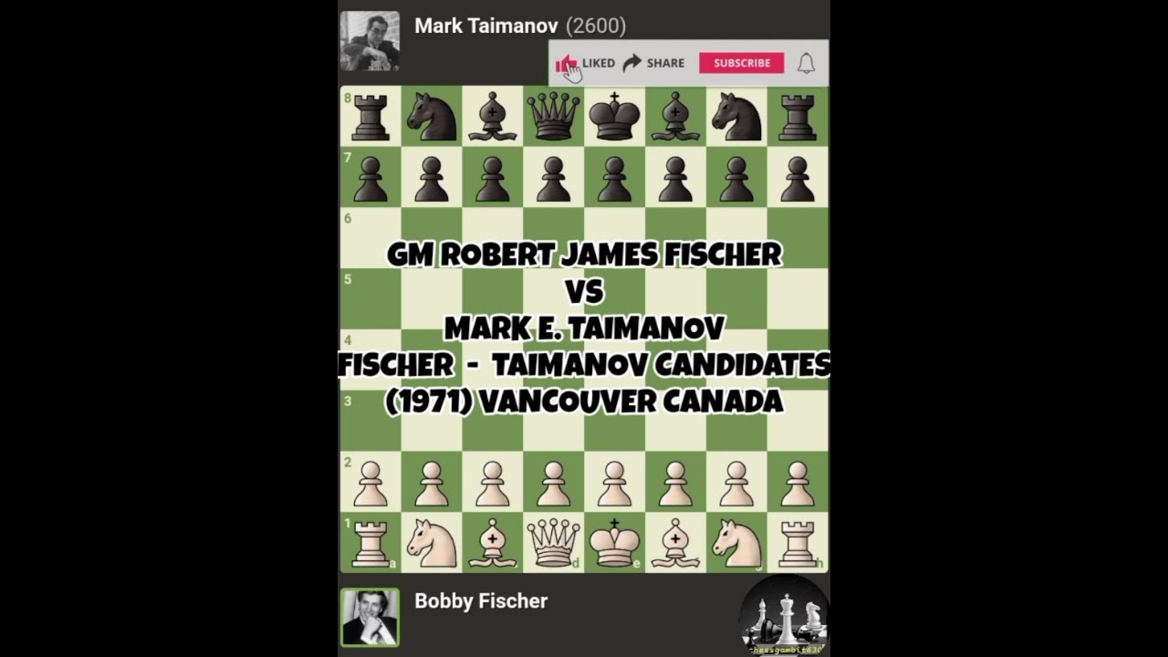 Robert James Fischer vs Mark E Taimanov | Fischer - Taimanov Candidates ...