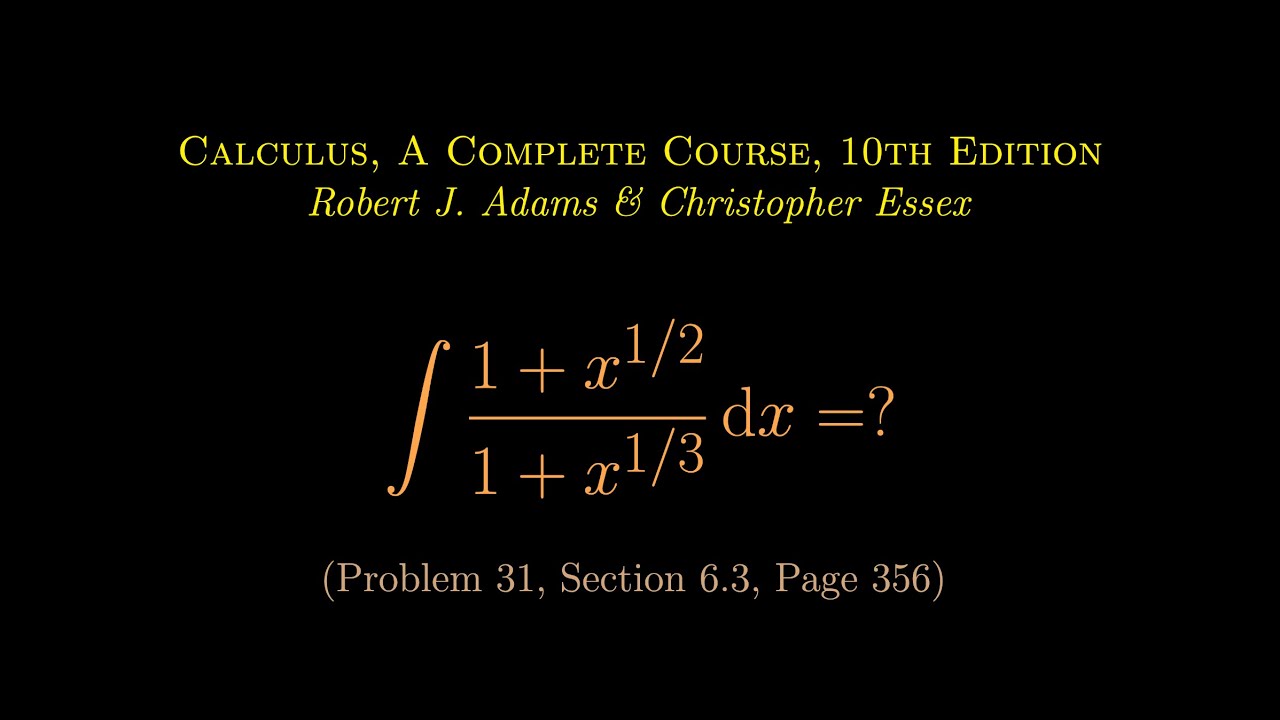 Problem 31, Section 6.3, Page 356 (Calculus, A Complete Course, 10th Edition, Adams & Essex ...