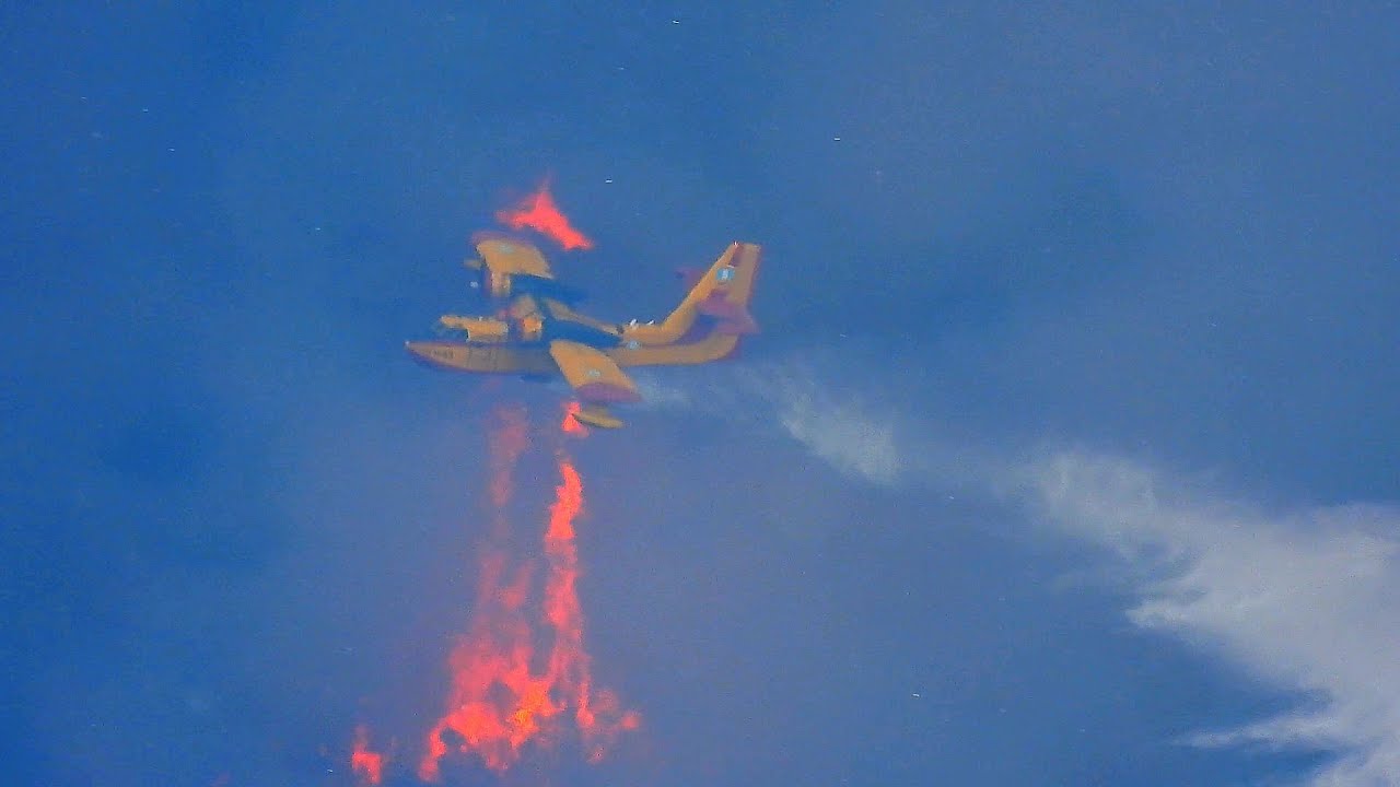 Evia Island Fire 2021 - Aerial Firefighting Part 1 of 3 - HAF Canadair ...