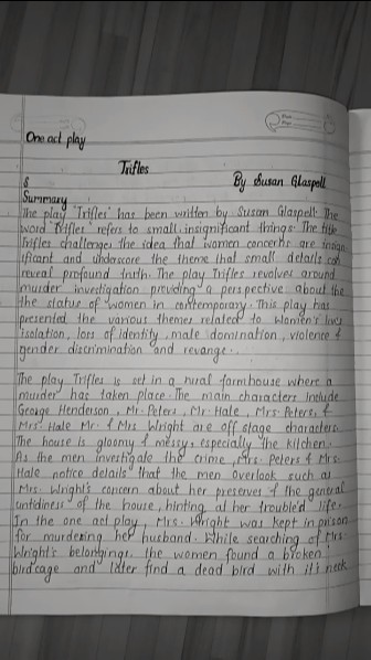 Class 11|| Trifles ||Summary || By Susan glaspell || #class11 #shorts ...