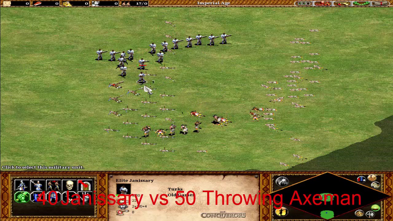 Age of Empires 2 - Janissary ( Turks ) vs Throwing Axeman ( Franks ...