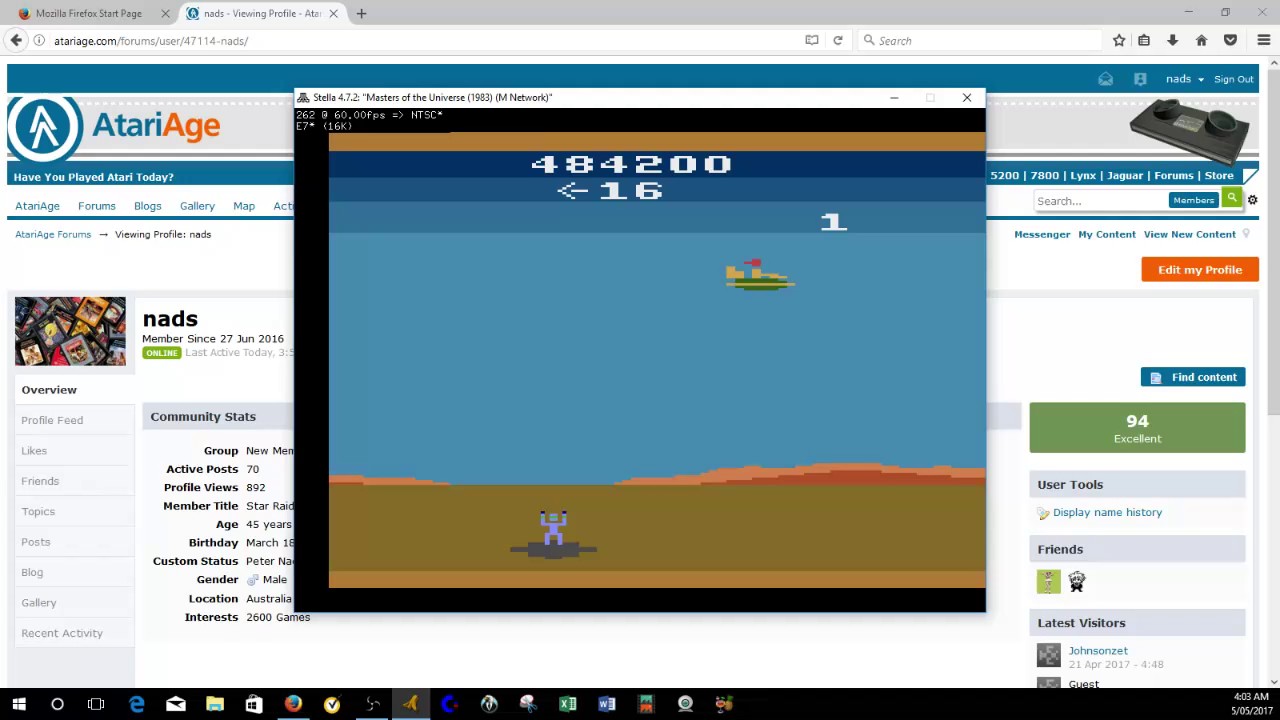 Atari 2600 He Man Scoring Glitch - YouTube