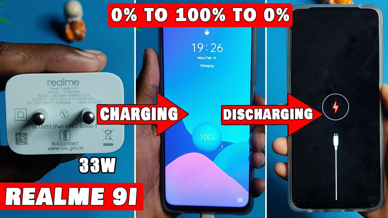 Realme 9i Battery Drain and Charging Test ⚡ | 0% To 100% To 0% Battery ...