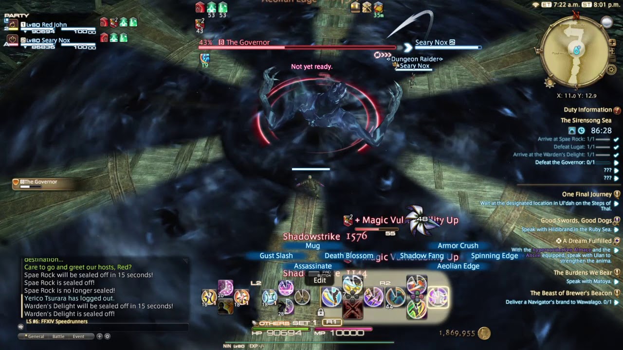 FFXIV The Sirensong Sea unsynced speedrun in 6m12s - YouTube