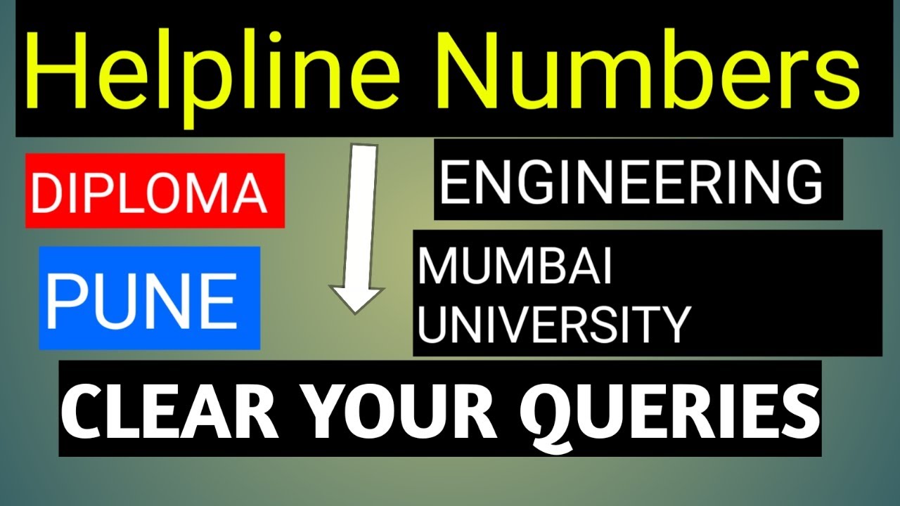 List of helpline Numbers university wise | Engineering helpline | MSBTE ...