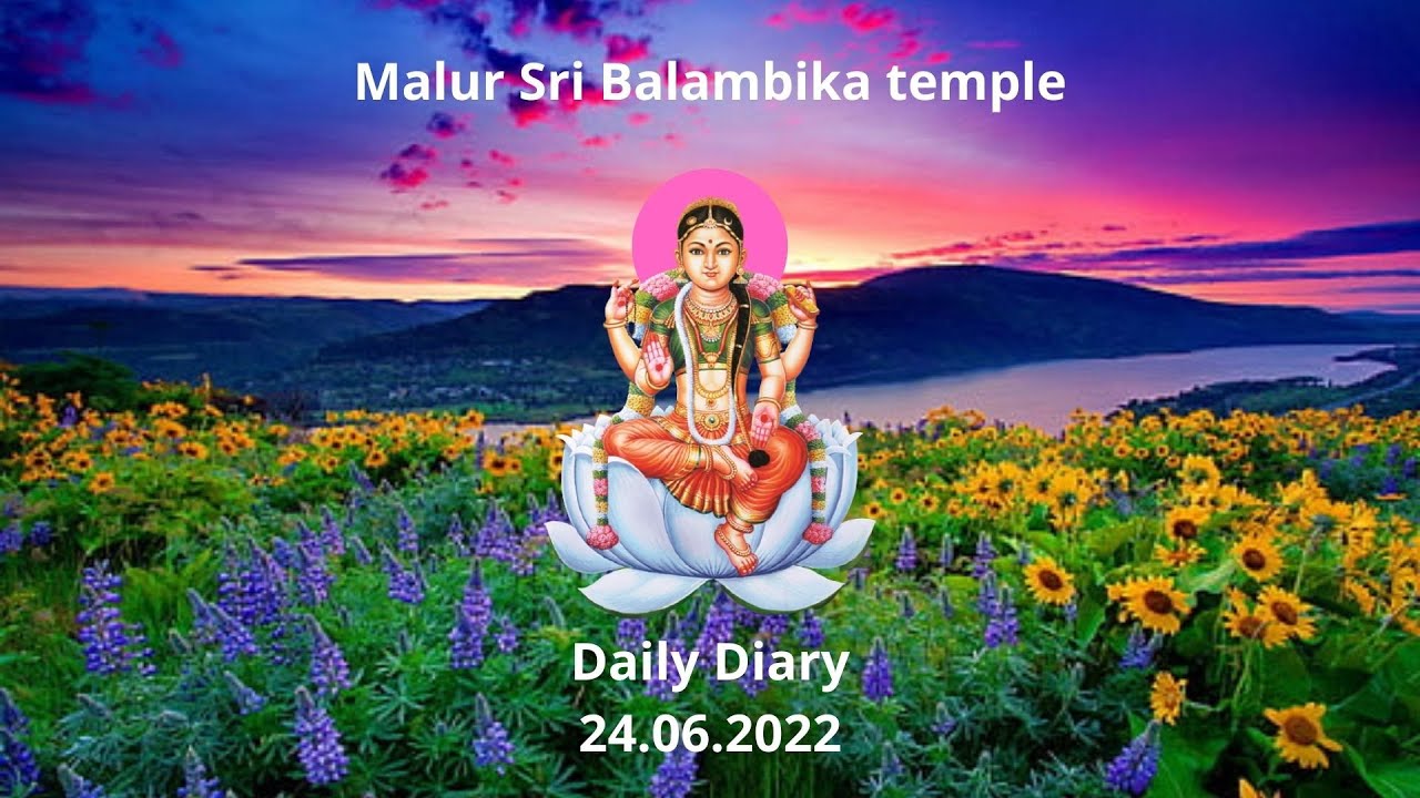 Daily Diary / 24 06 2022 / Malur Sri Balambika Temple - YouTube