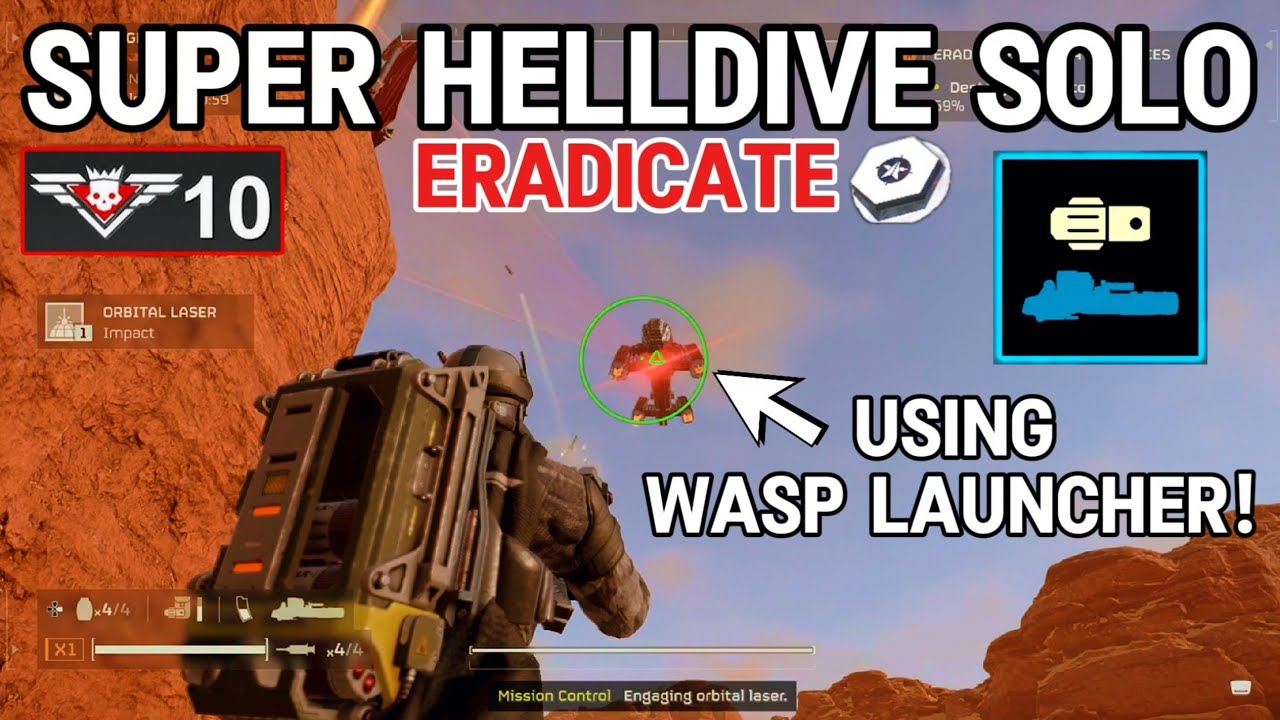 Helldivers 2 - Solo Eradicate using the Wasp Launcher | Super Helldive ...