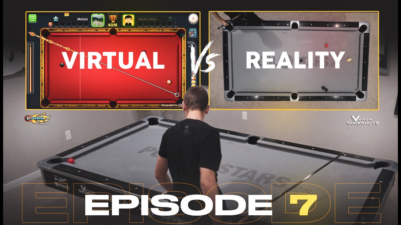 VIRTUAL VS REAL - 8-BALL POOL TRICKSHOTS - Ep 7!!! - YouTube