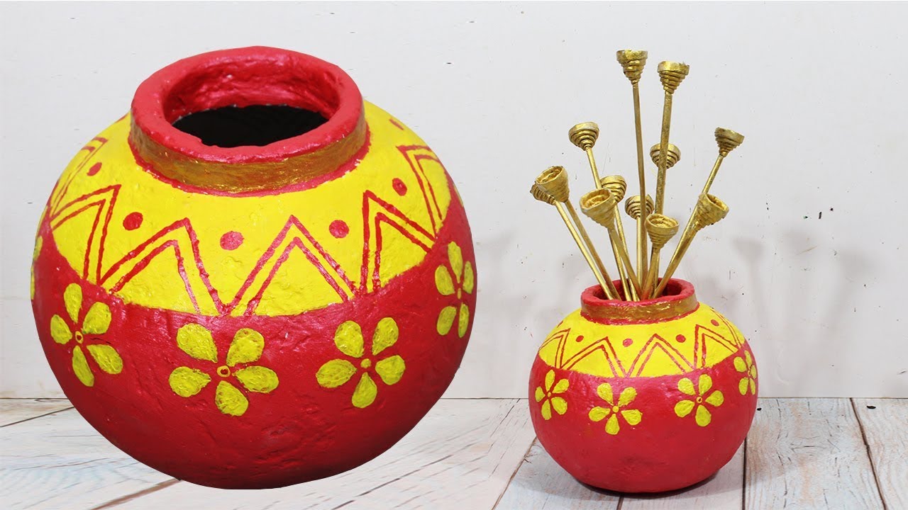 How To Make Flower Vase With Plaster Of Paris Flower Vase Diy DBB How To Make Flower Vase With Plaster Of Paris Flower Vase Diy DBB