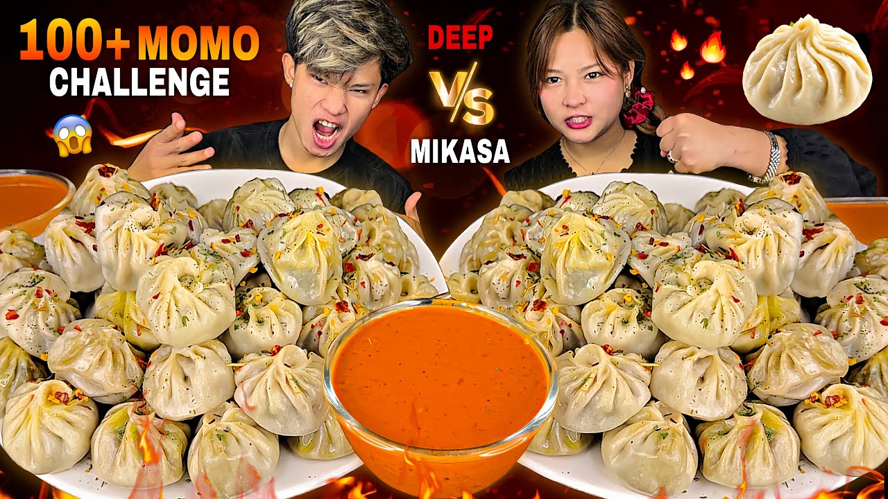 100 BUFFALO MOMO CHALLENGE WITH MY BOYFRIEND 😱🔥WITH SPICY ACHAR🌶️| MOMO ...