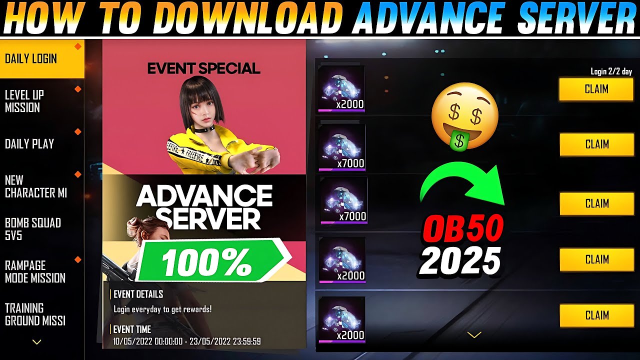 Free Fire OB50 Advance Server 다운로드 방법 및 문제 해결 | Vortex Gaming