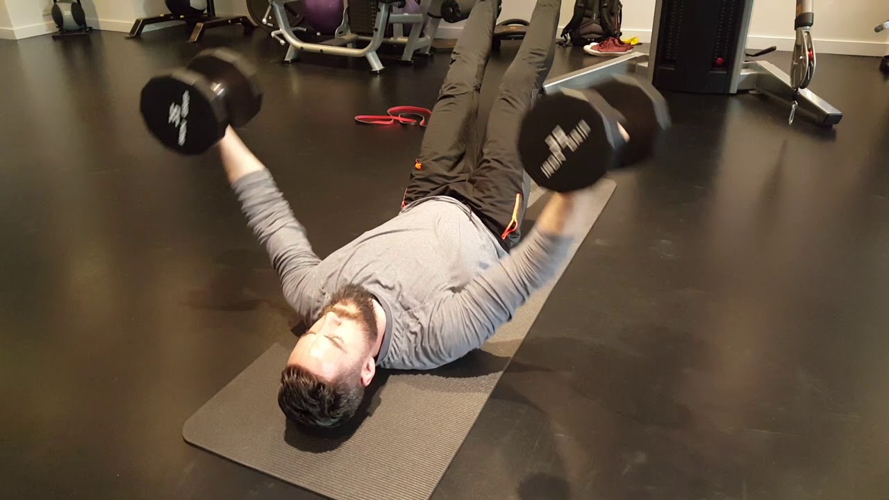 Dumbbell Floor Fly In Hollow Position | Viewfloor.co