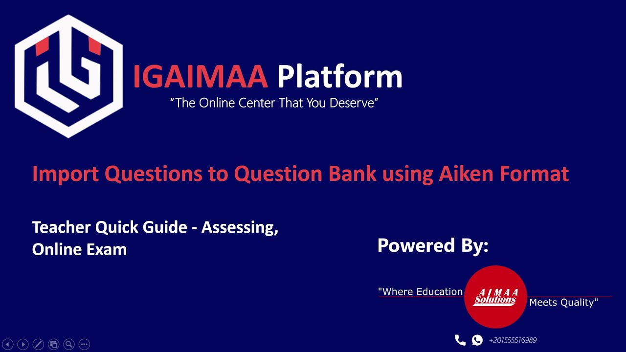 Import Questions to Question Bank using Aiken Format - Assessing Guide ...