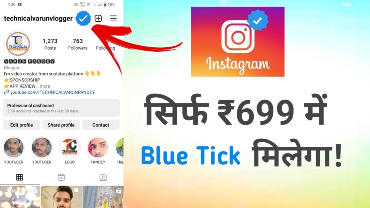 Instagram Blue Tick ₹699 || Instagram Blue Tick - YouTube