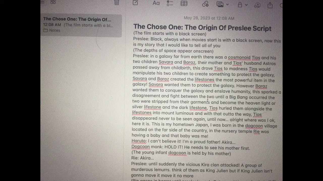 Making a script for the chosen one: the origin of Preslee - YouTube