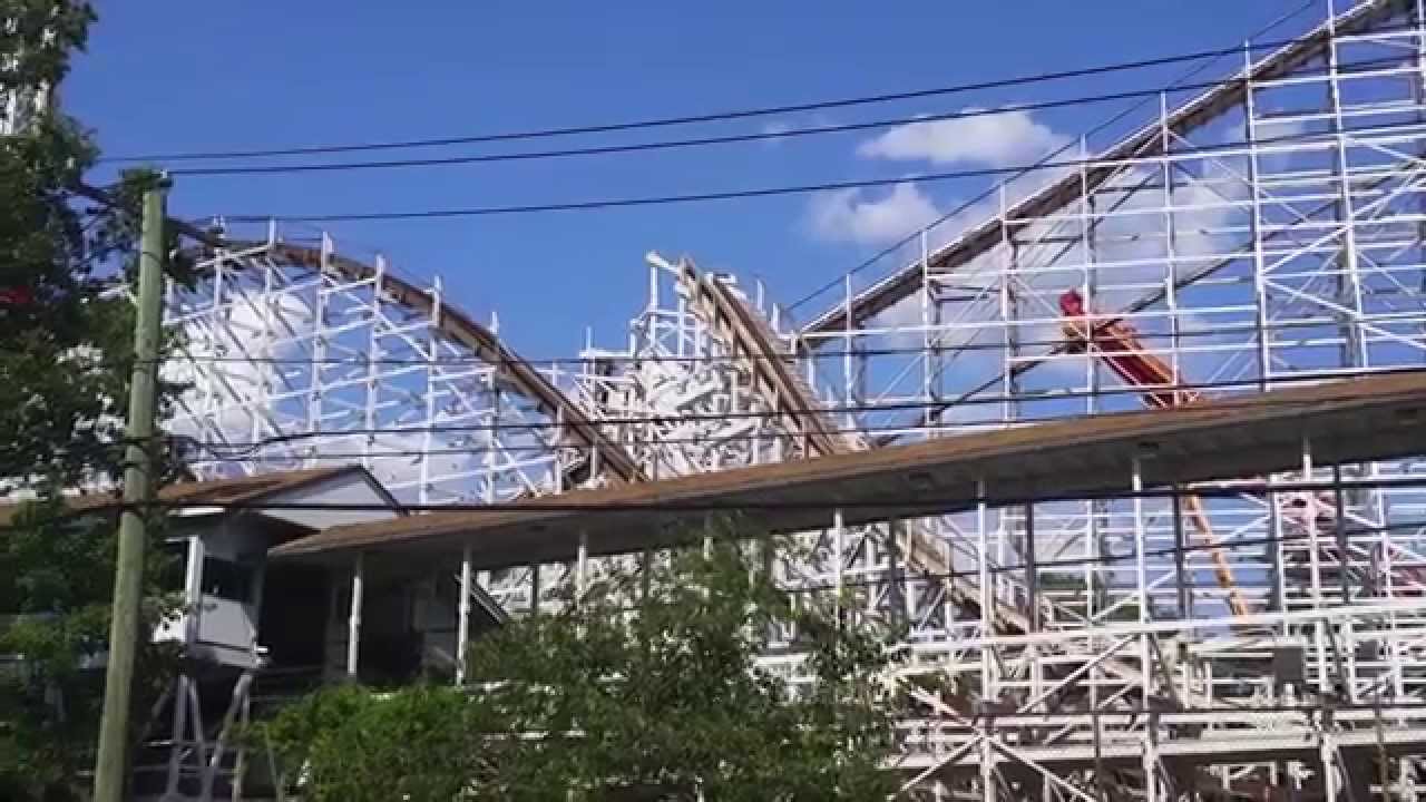 Wicked Cyclone at Six Flags New England Construction (8/10/14) - YouTube