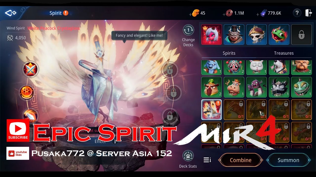 Mir4 Epic Spirit - White Peacock Crystaglass - Pusaka772 - YouTube