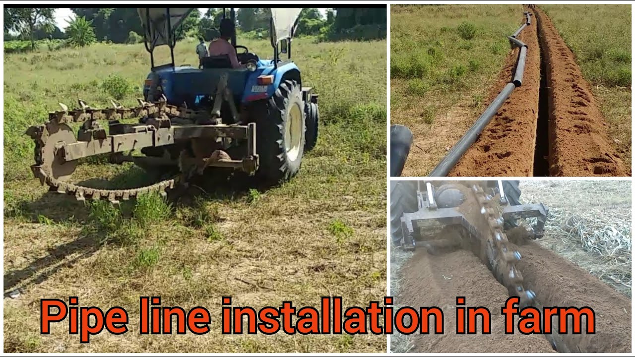 Underground Pipe Line Installation In Farm || Agriculture pipe ...