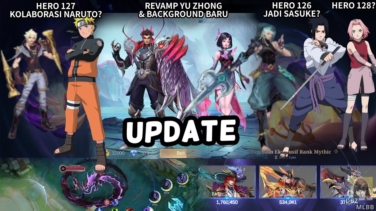 Bocoran Hero Baru 127 & 128 | MLBB x Naruto? | Revamp Yu Zhong | Interface DLL! - YouTube