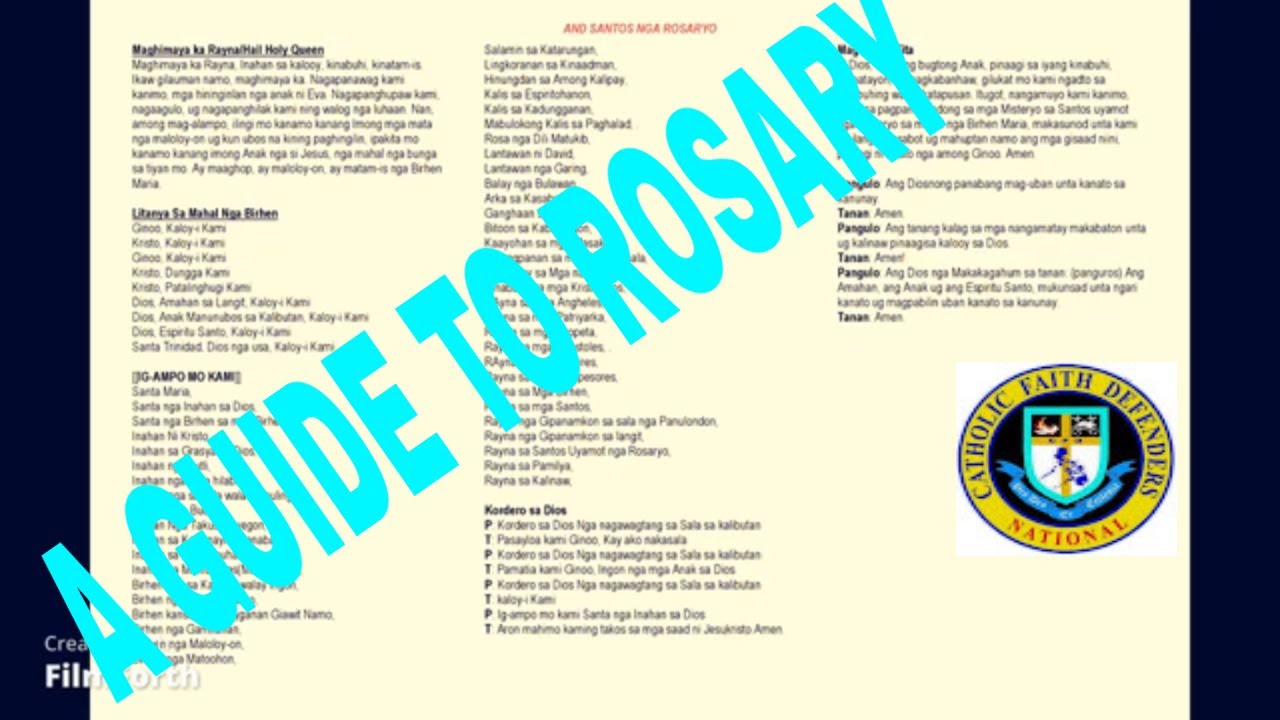 🔴 A Guide To The Rosary In Cebuano For Catholic Bisaya - YouTube