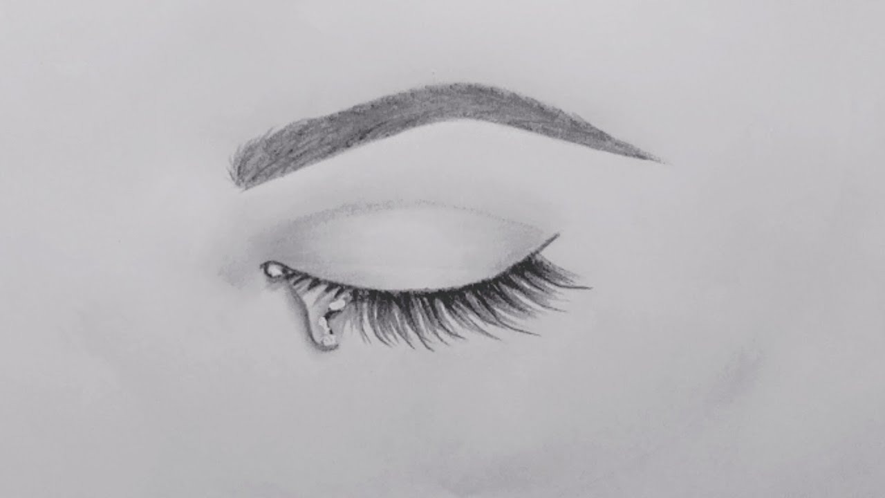How to draw tearful eye | Tears eye drawing with pencil - YouTube