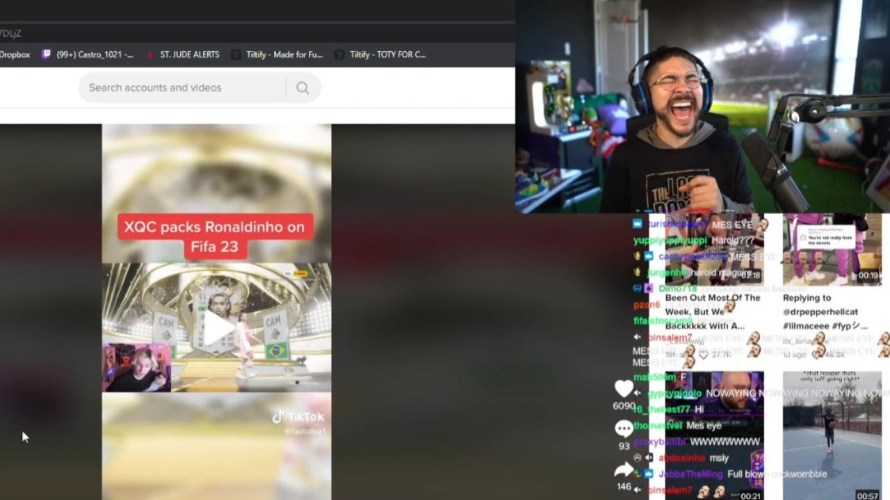 Castro1021 reacts to xQc packing Ronaldinho - YouTube