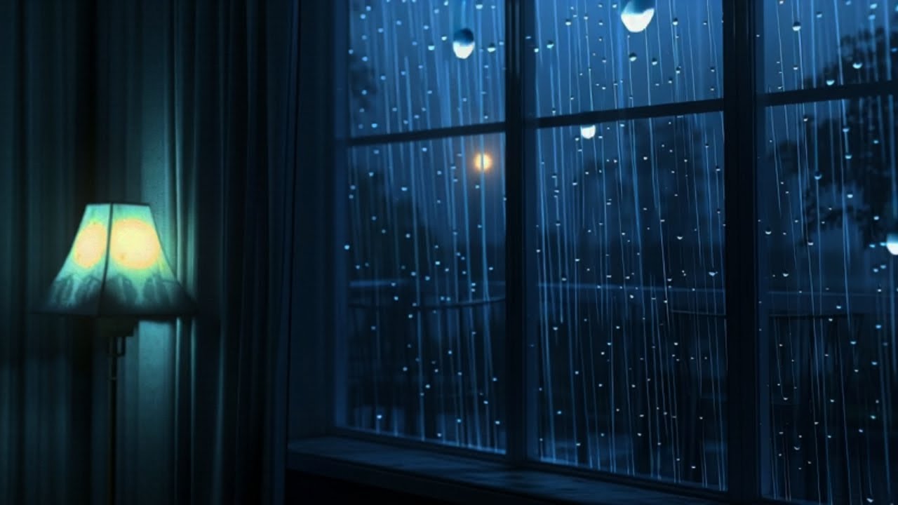 Drift Into a Peaceful Night Rain Sound On WindowㅣHeavy Rain for Sleep ...