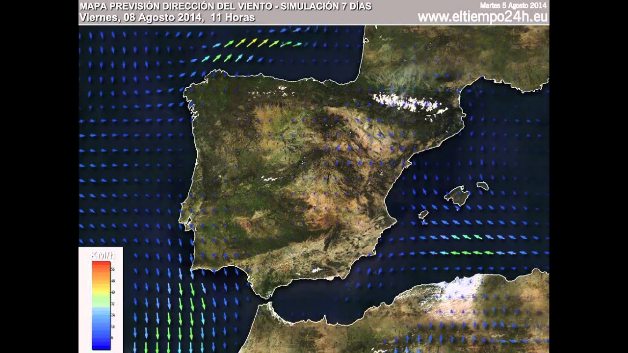 Mapa previsión viento 2014-08-05 - YouTube
