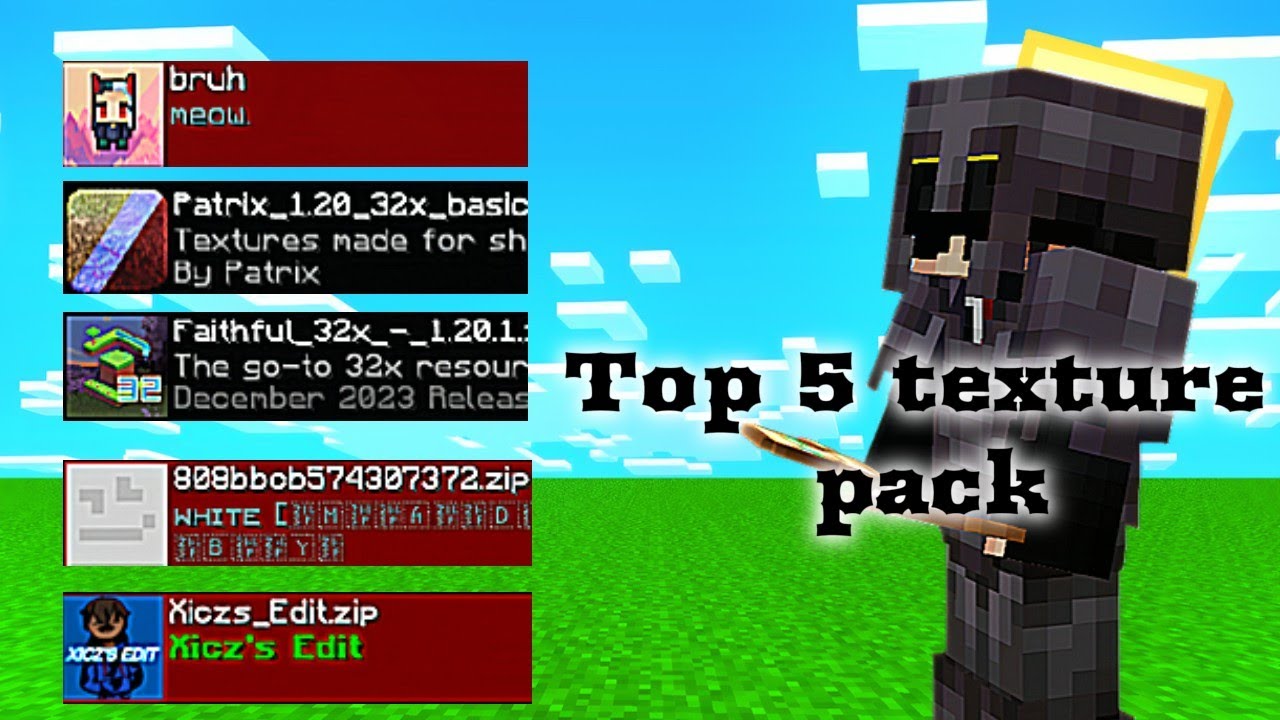 Top 5 best texture pack for cpvp | FPS | Booster - YouTube