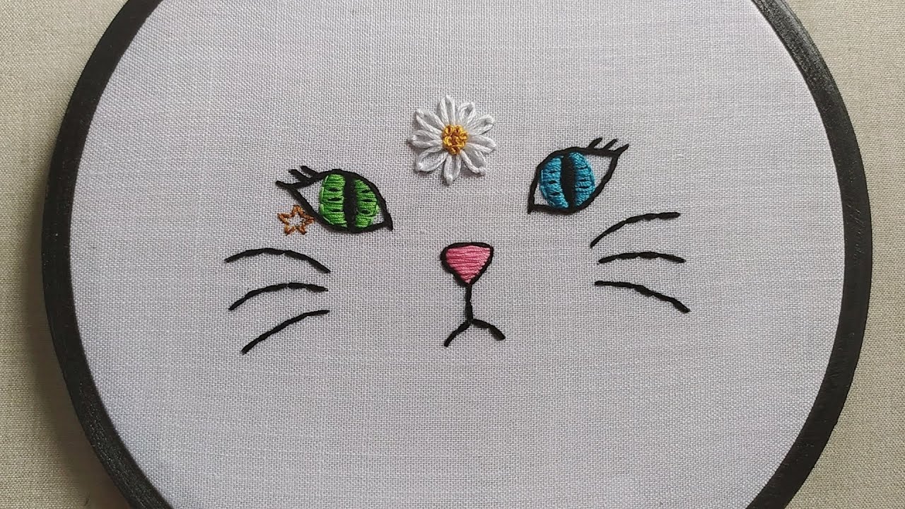 Floral cat Embroidery Tutorial || Hand Embroidery For Beginners - Let's ...