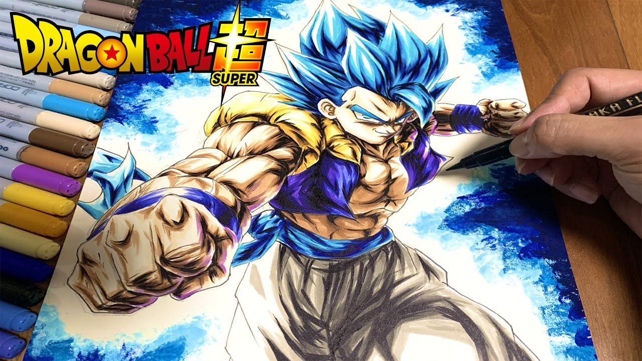 Drawing Super Gogeta Blue | How to draw gogeta - YouTube
