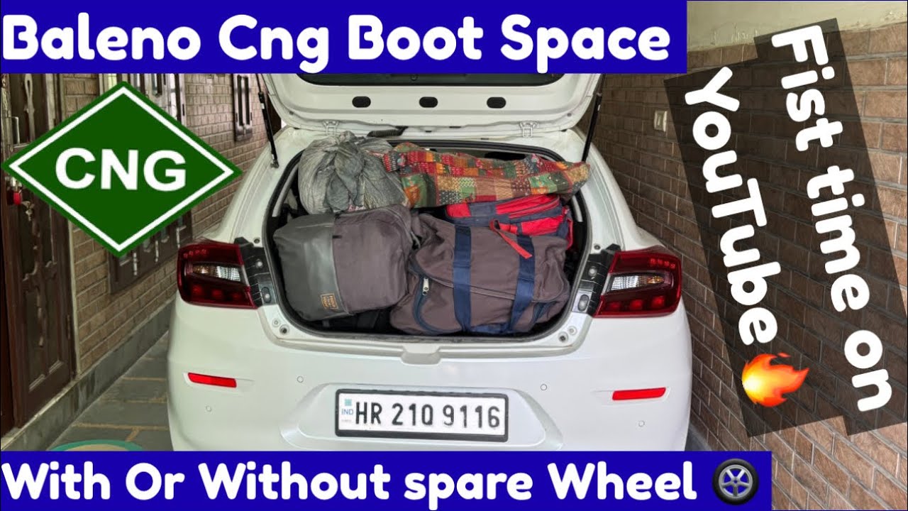 Baleno Cng-Boot Space?कितना सामान आयेगा Baleno Cng की डीगी में||Baleno ...
