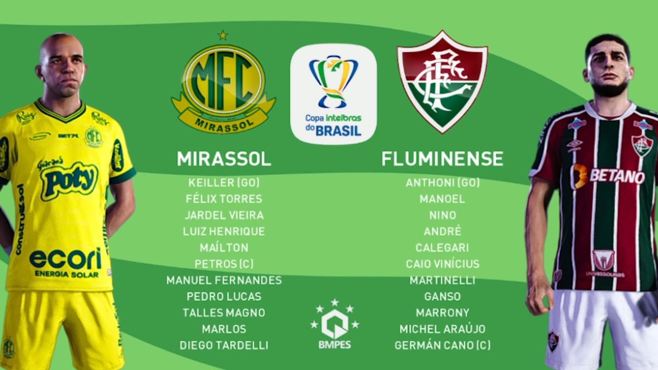 Mirassol x Fluminense pela Copa do Brasil! PES 2021 - BMPES - YouTube