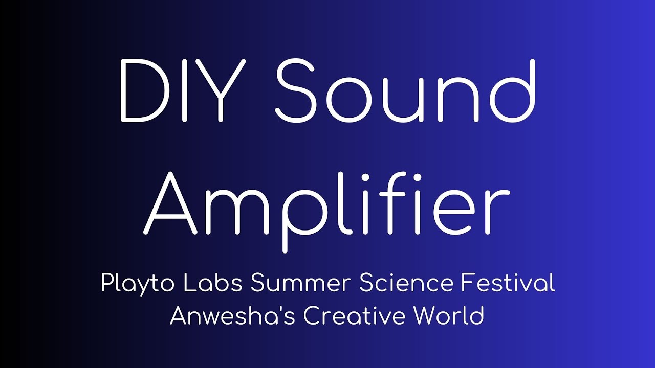 DIY Sound Amplifier | Project Assignment for Playto Labs Summer Science ...