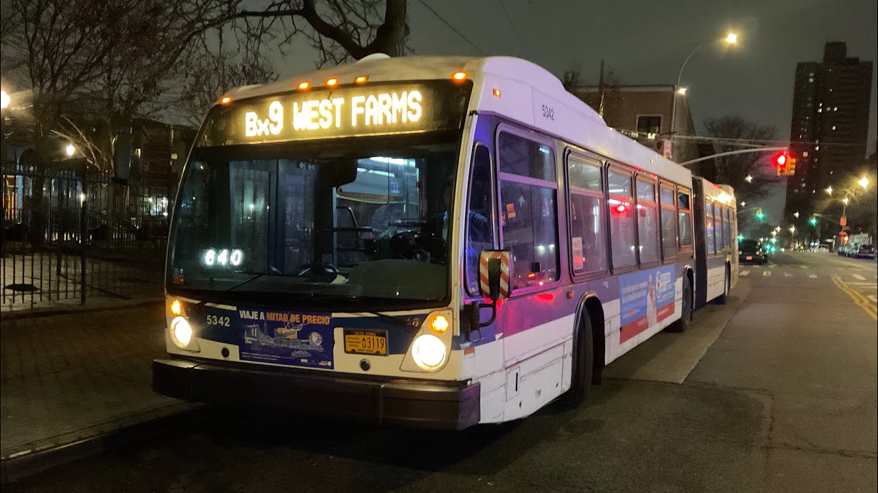 riding on a MTA NYCT Nova Bus LFSA 2012 #5342 on the Bx9 - YouTube