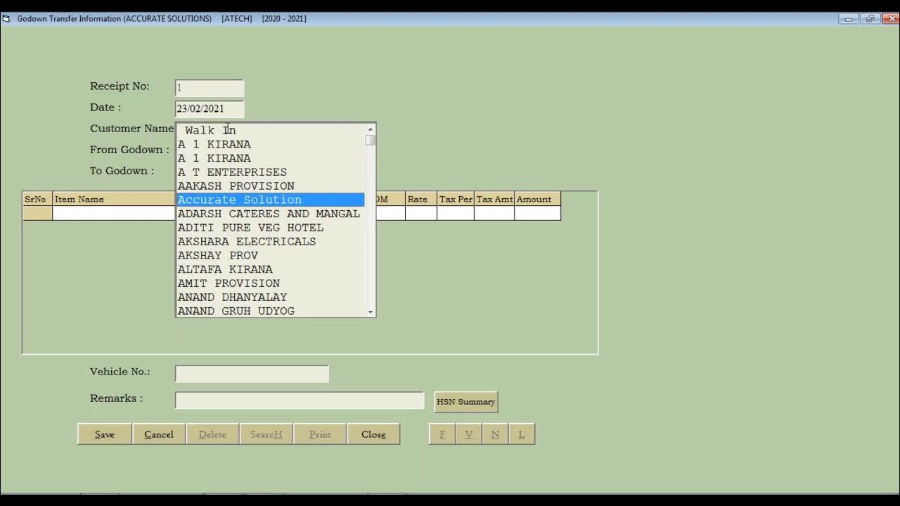 Accurate Billing - Godown Transfer - YouTube