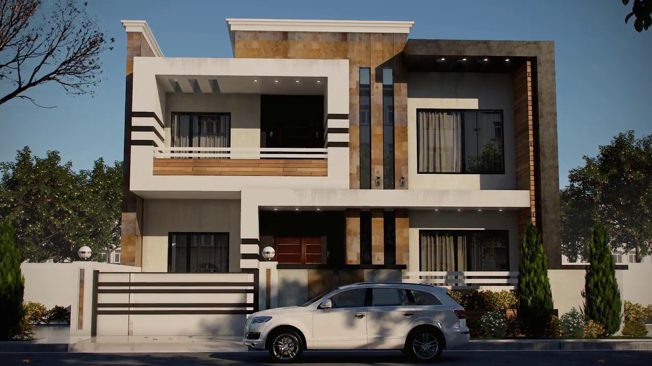 Exterior House Render - 3Dmax and vray - YouTube
