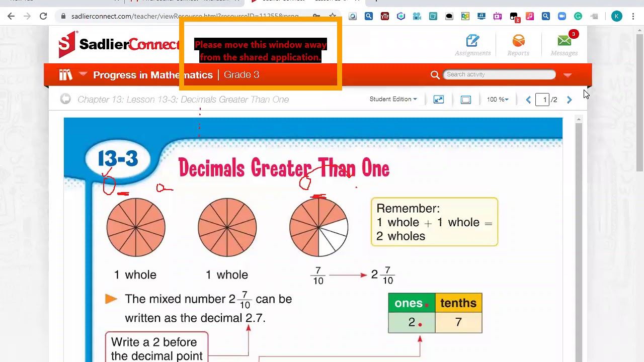 Math- Grade 3- Decimals Greater than One - YouTube