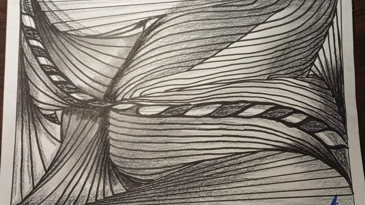 Easy trick to draw striped illusions - YouTube
