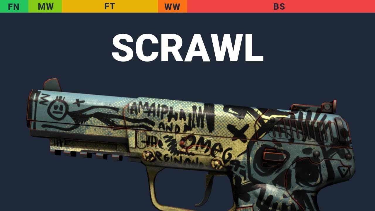 Five-SeveN Scrawl - Skin Float And Wear Preview - YouTube