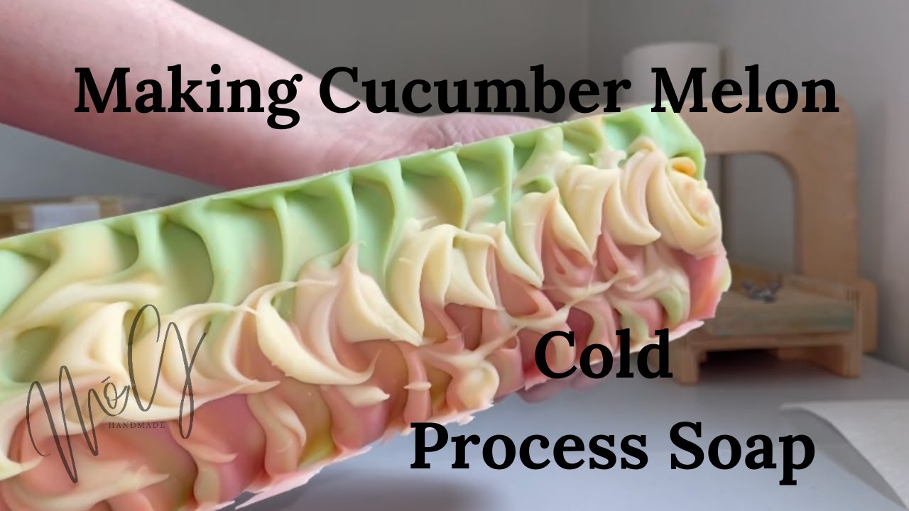 Making Cold Process Soap || Cucumber Melon Soap - YouTube