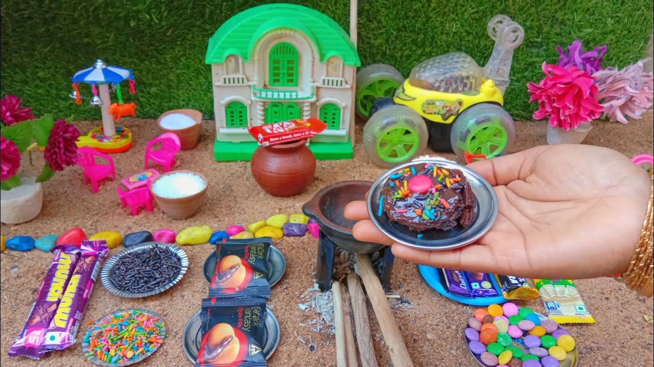 Miniature Dark Fantasy Biscuit Cake Recipe | Mini Cake Recipe | Dairy ...