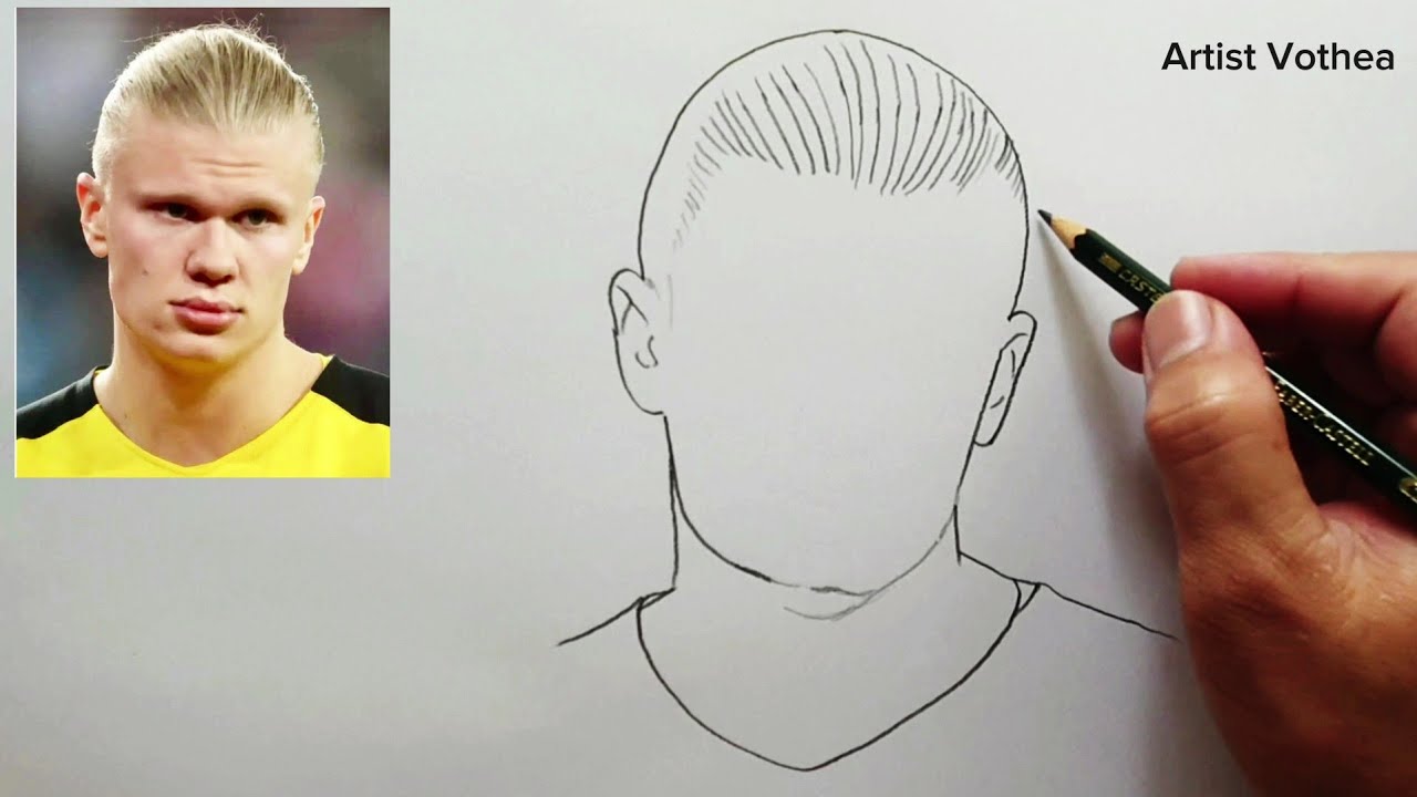 Drawing Pencil Sketch Of Erling Haaland / Easy Drawing Step By Step # ...