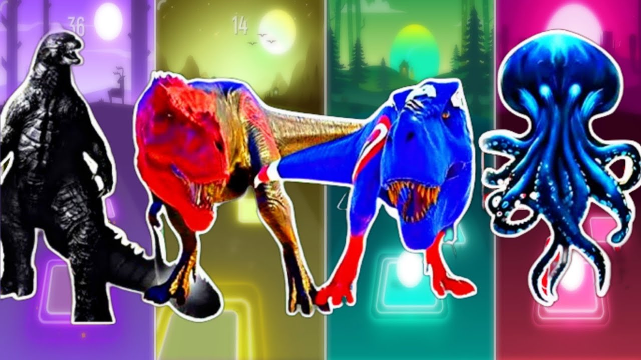 Jurassic World Godzilla 🆚 T-rex 🆚 T-rex 🆚 Octopus // Coffin DanceSong ...