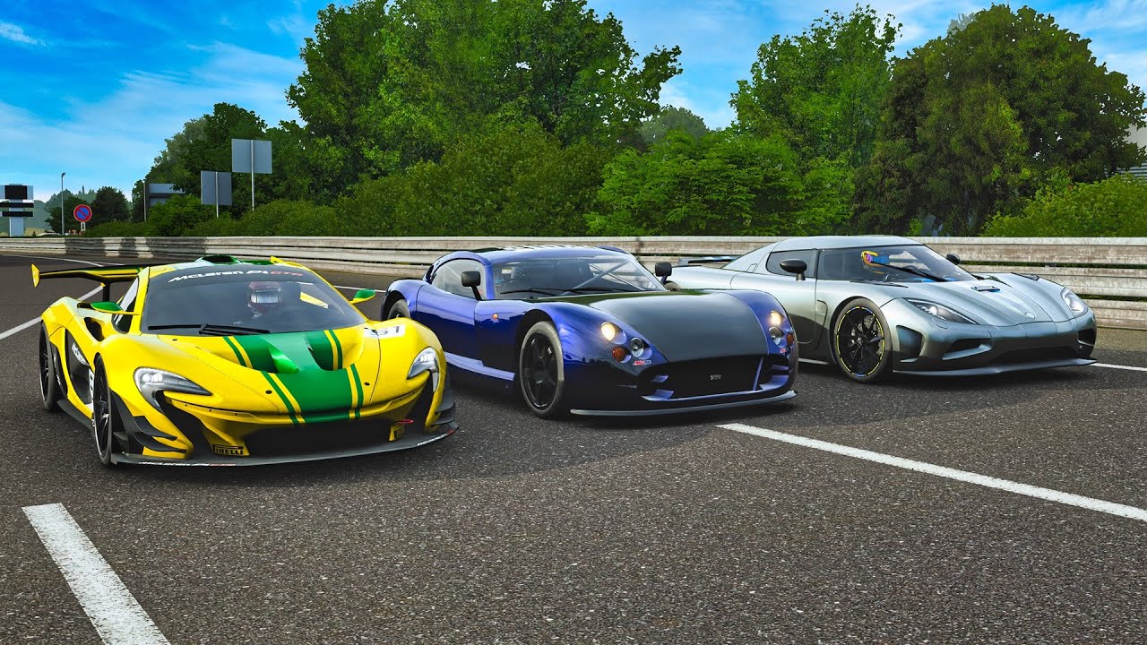 Koenigsegg Agera vs McLaren P1 GTR vs TVR Cerebra Speed 12 | Forza ...