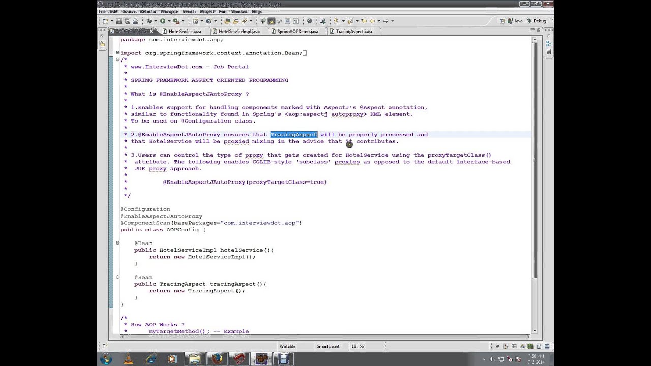 SPRING FRAMEWORK AOP @EnableAspectJAutoProxy - YouTube