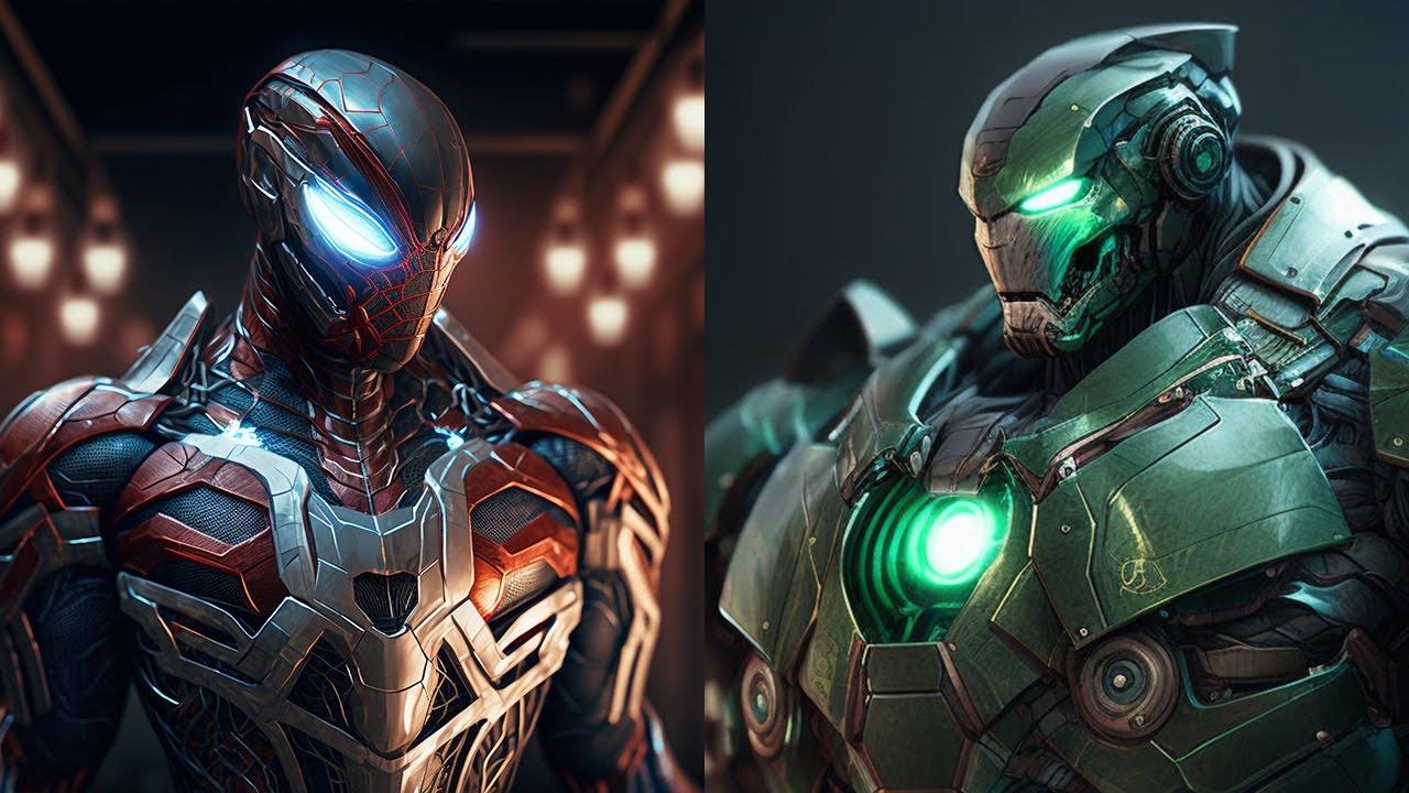 Famous MARVEL characters in IRON MAN armor MKII - YouTube